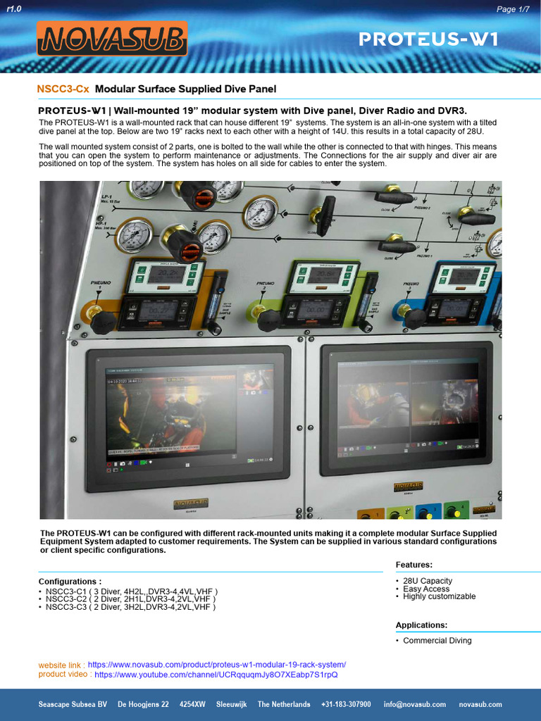 PROTEUS-W1-NSCC3-Cx-Brochure | PDF | Equipment | Underwater Diving