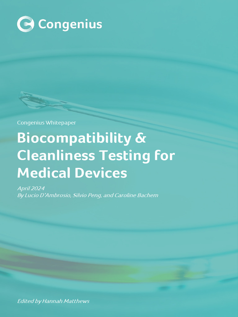 Congenius Whitepaper Biocompatibility and Cleanliness Testing For ...