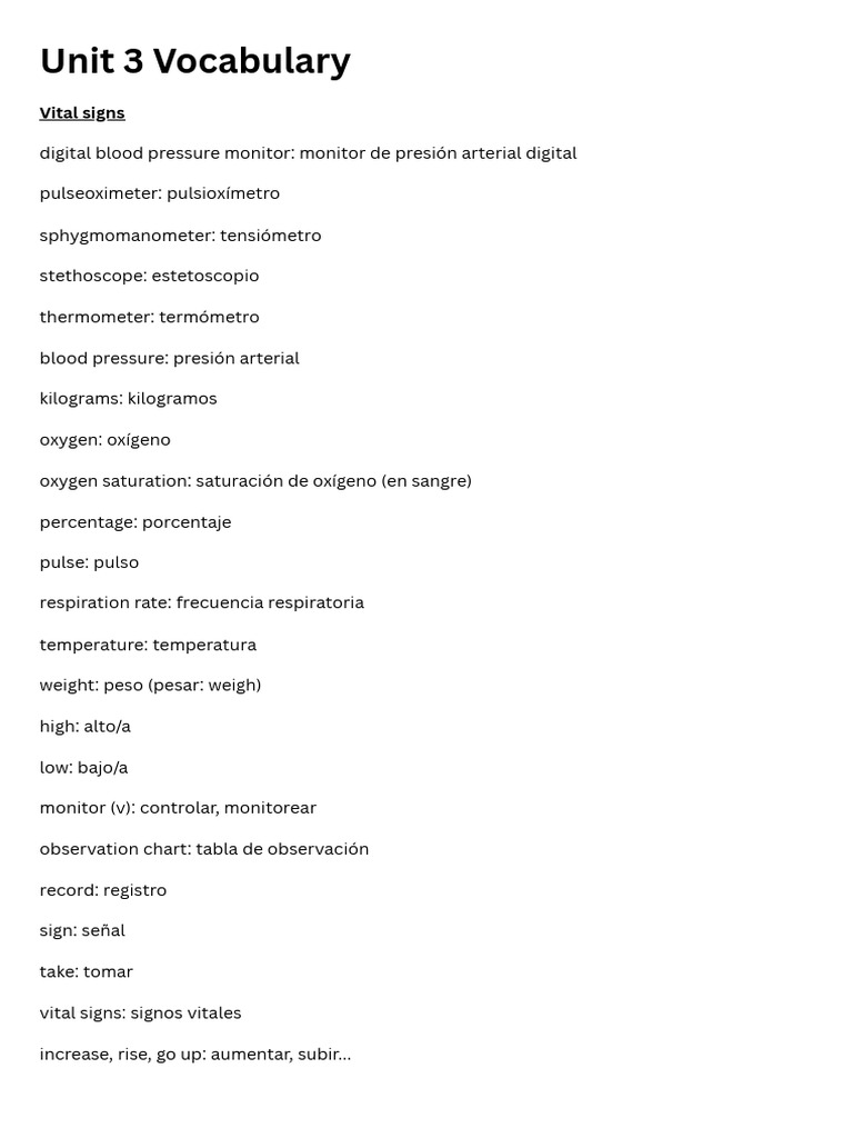 Unit 3 Vocabulary | PDF