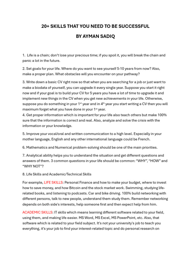 Essential Skills for Success | PDF | Cognition | Human Communication