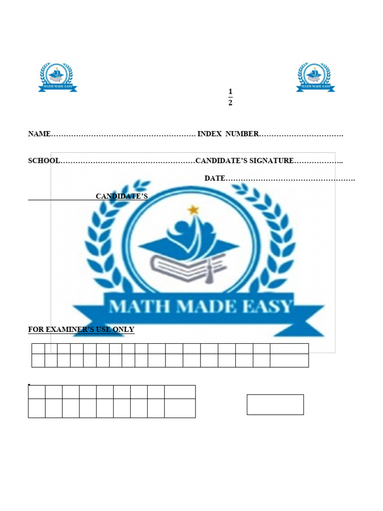 KCSE Math Exam Paper 2 2024 | PDF | Square Root | Mathematics