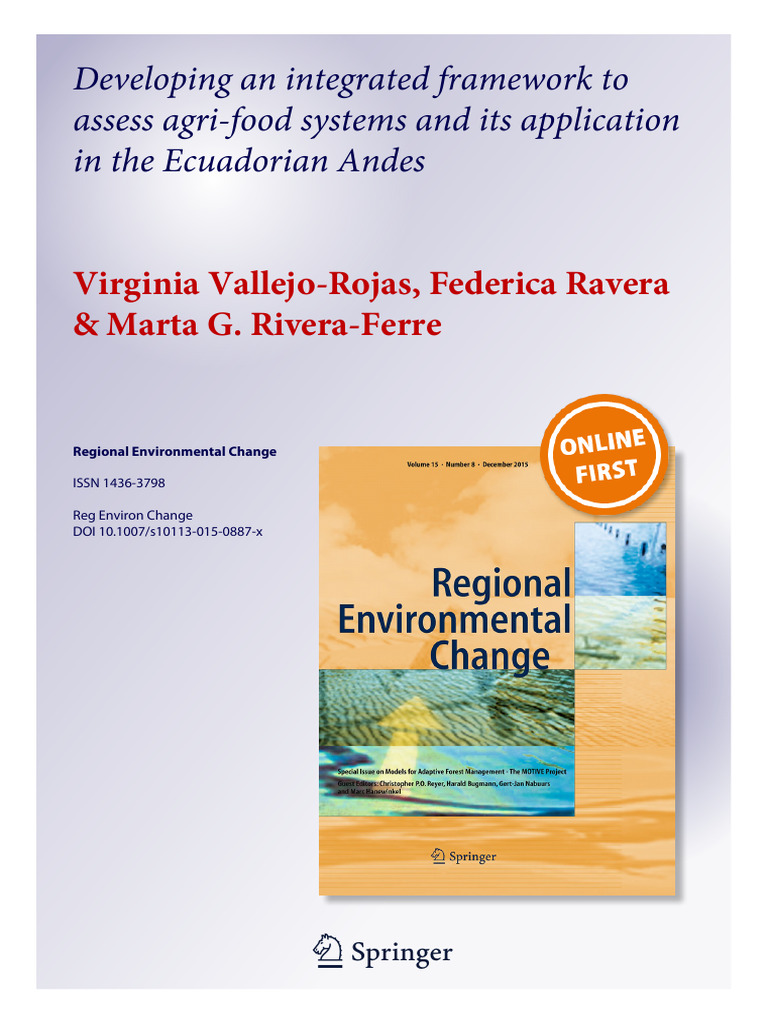 Developing An Integrated Framework To Assess Agri-Food Systems and Its ...