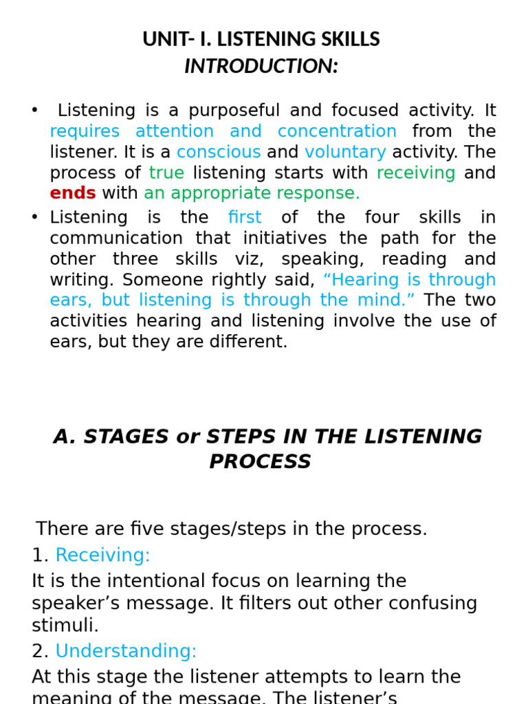 Listening Skills (1) | PDF | Communication | Mind