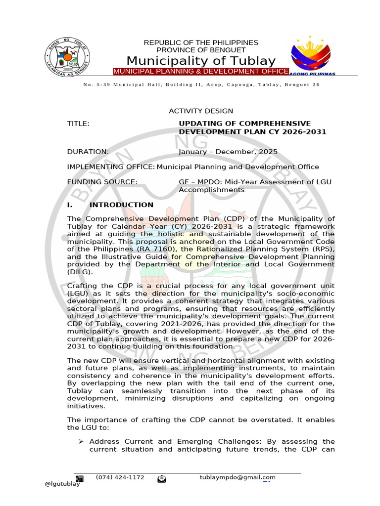 Activity Design CDP | PDF | Governance | Infrastructure