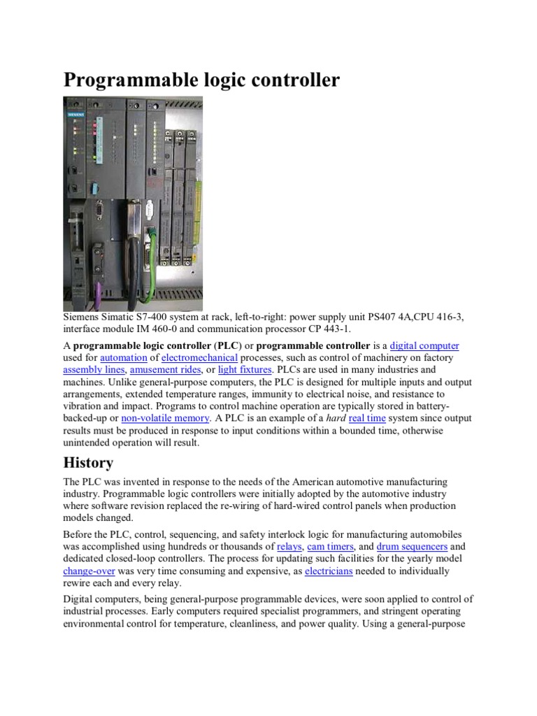 Programmable Logic Controller Pdf Programmable Logic Controller Electronics