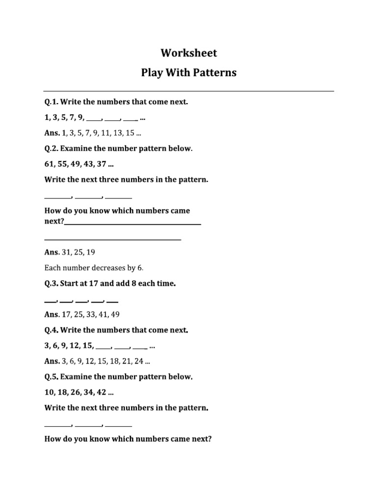 Maths Patterns | PDF