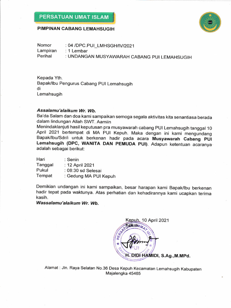 Undangan Muscab | PDF