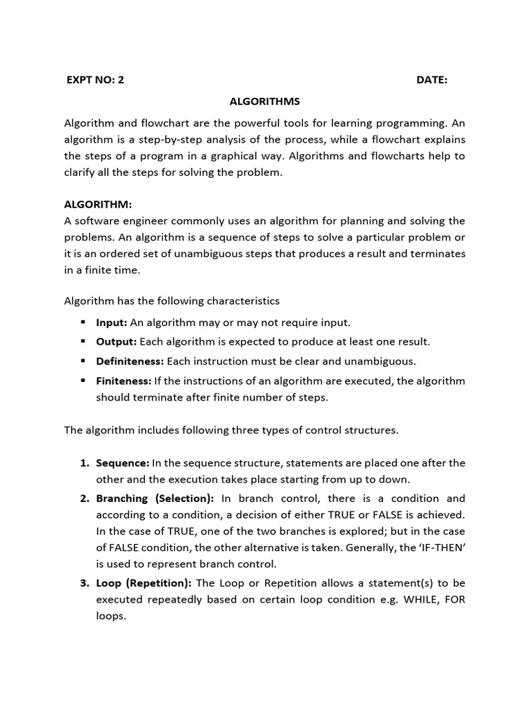 Algorithm Basics and Benefits | PDF | Algorithms | Area