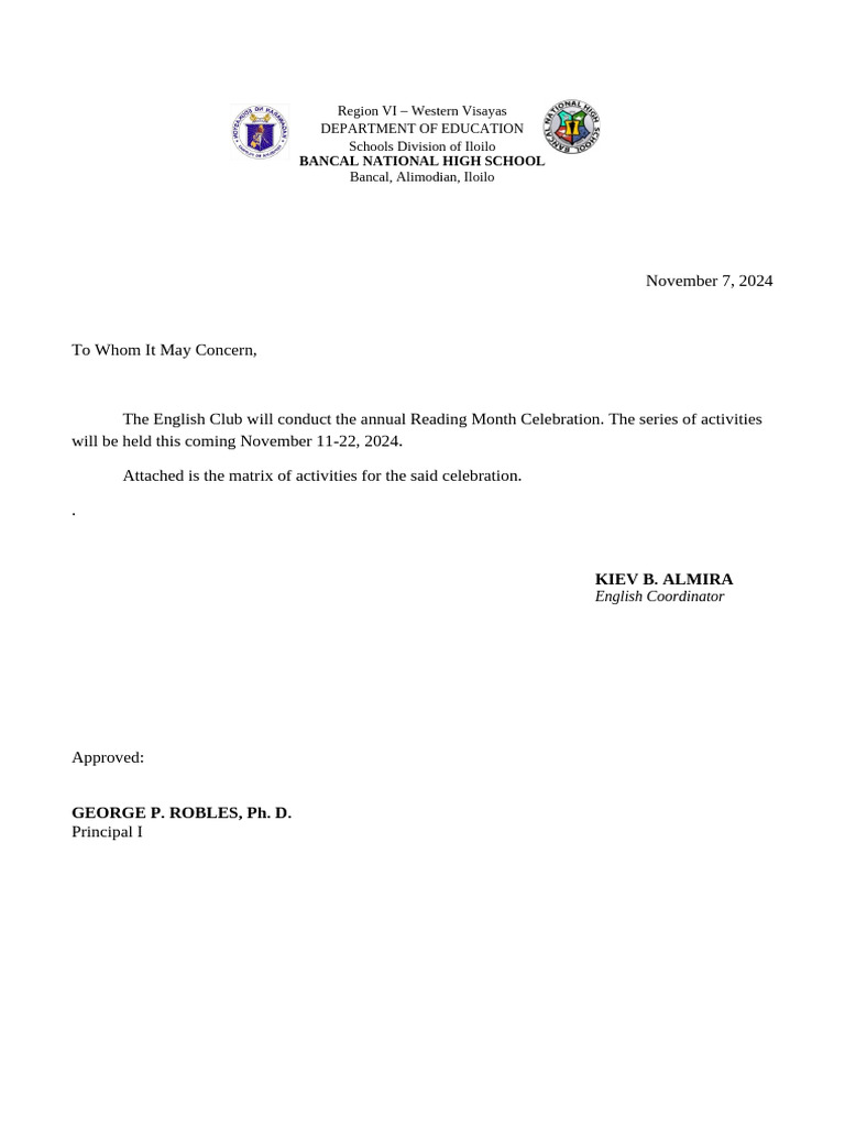 Reading Month-Program 2024 | PDF