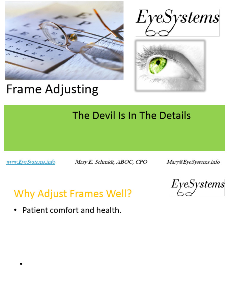 Frame Adjusting - Hand.2hour.18 | PDF | Glasses | Optics