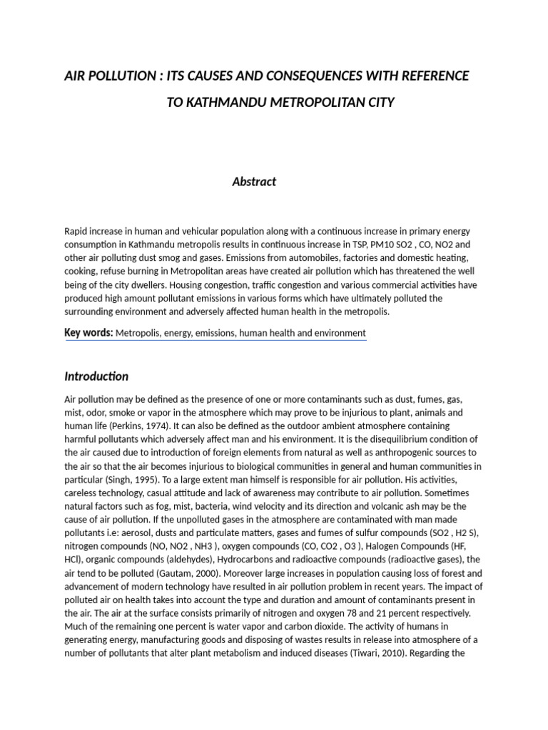 AIR POLLUTION | PDF | Air Pollution | Particulates