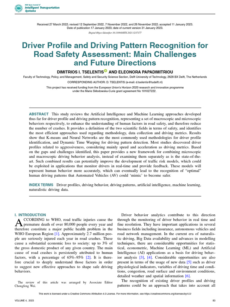 Driver Profile and Driving Pattern Recognition For Road Safety ...