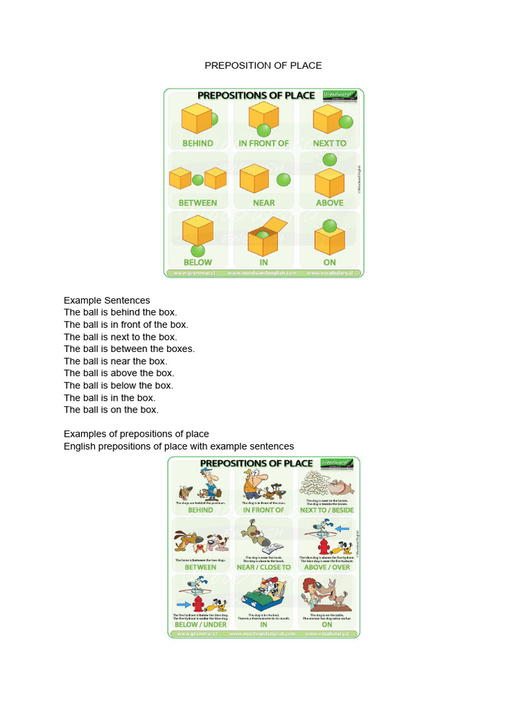 Preposition of Place | PDF