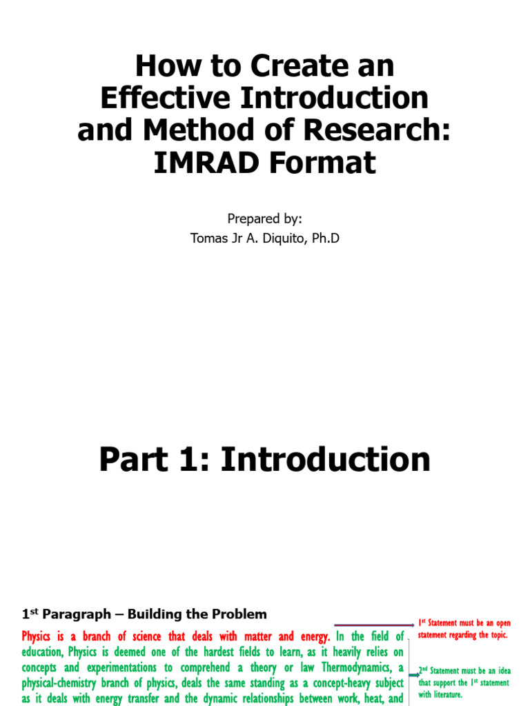 How to Create an Effective Introduction and Method of Research | PDF ...