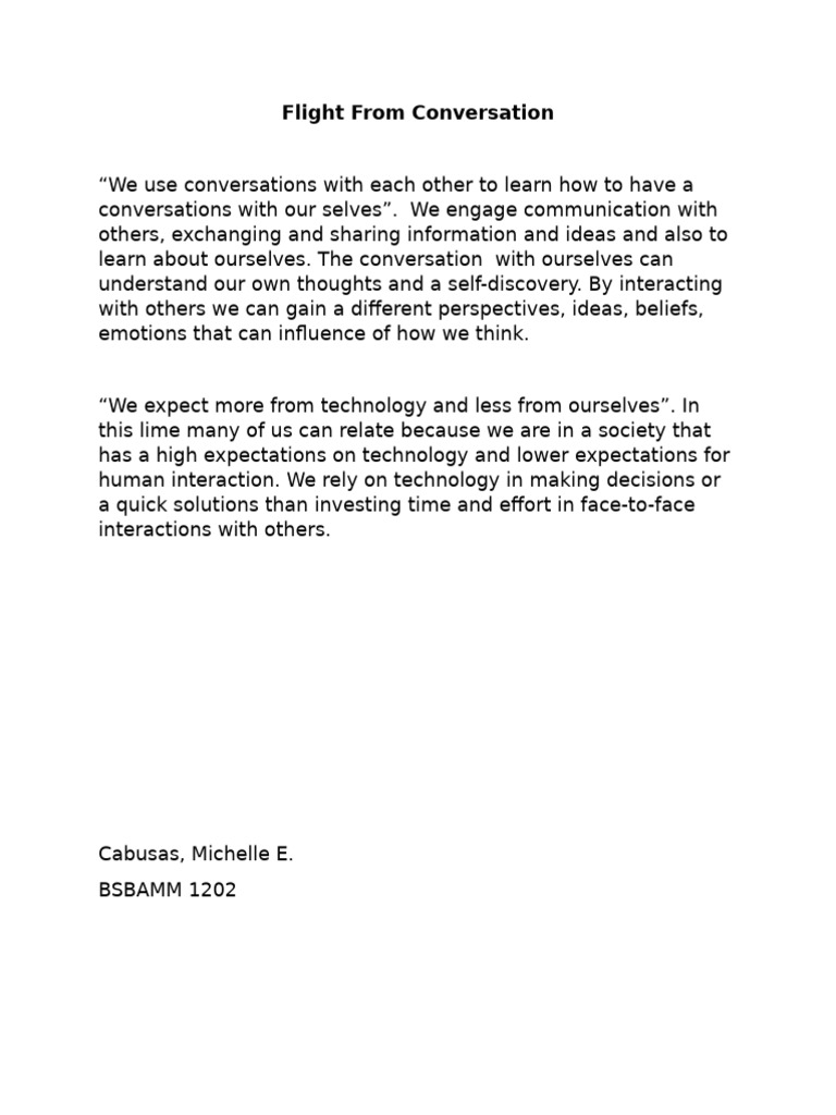 Flight From Conversation | PDF