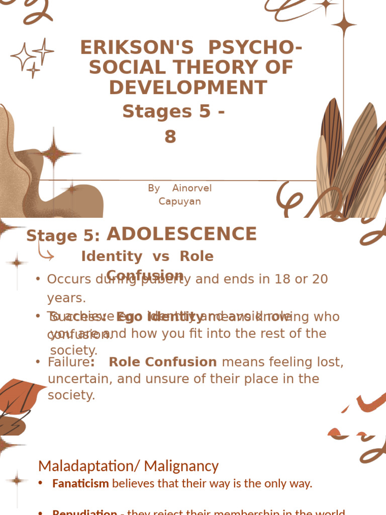 Stage 5 8 Eriksons Psycho Social Theory | PDF | Identity (Social ...