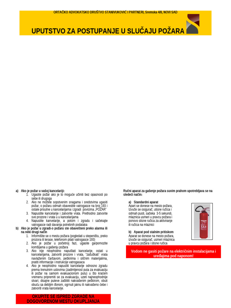 Uputstvo Pozar Zgrada | PDF