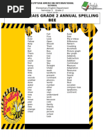 Grade 2 Spelling Bee Competition Word List 2024 | PDF