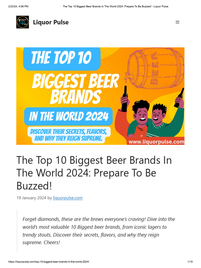 Top 10 Beer Brands Worldwide 2024 | PDF | Beer | Anheuser Busch Brands