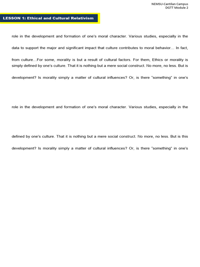 module2-content | PDF | Relativism | Morality