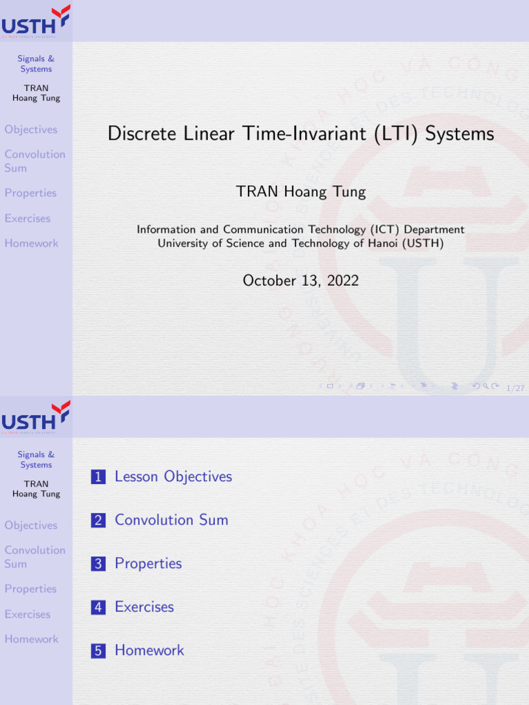 03 Discrete LTI Systems (2) | PDF | Convolution | Mathematical Objects