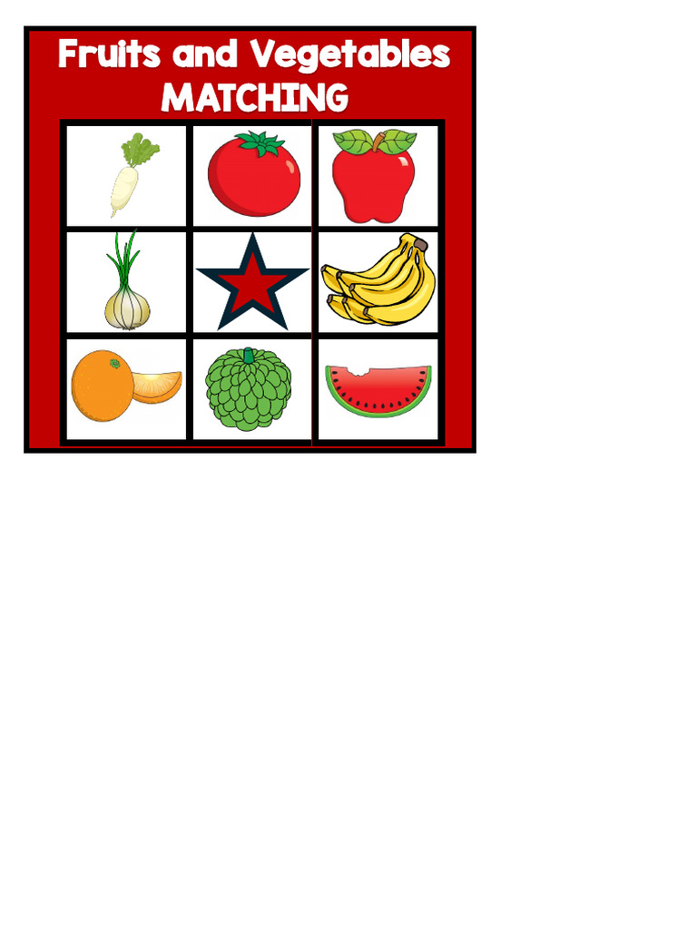 Fruits and Vegetables Bingo | PDF