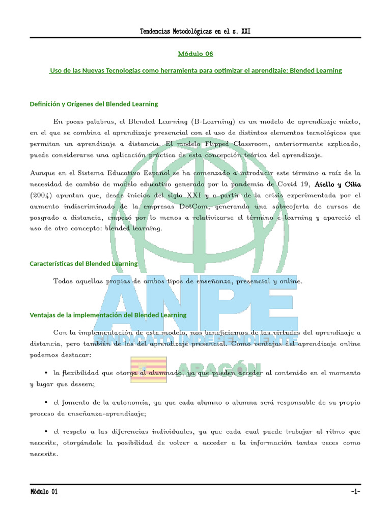 Blended Learning: Ventajas y Aplicación | PDF | Modificación de comportamiento | Cognición