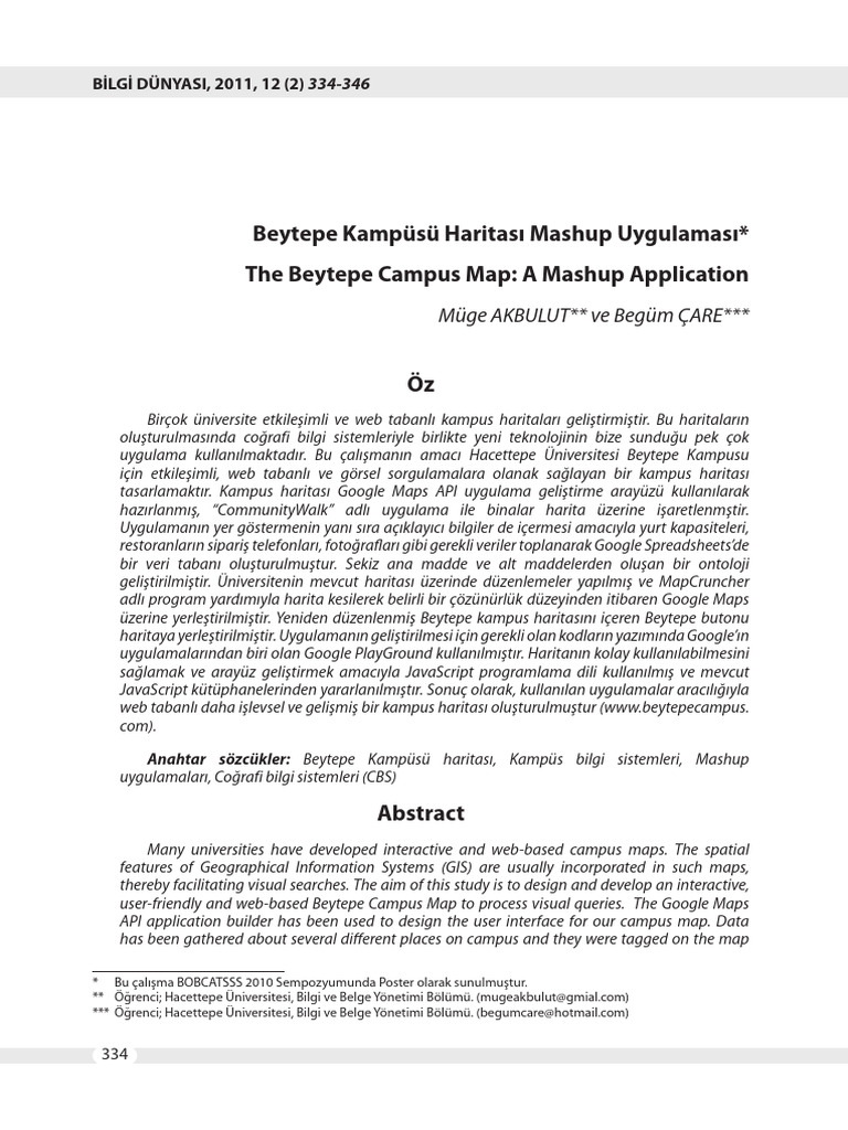 Beytepe Kampusu Haritasi Mashup Uygulamasi-1-13 | PDF