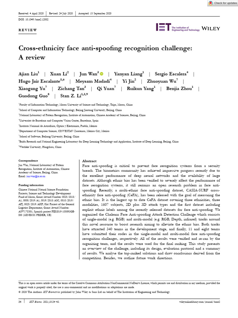 IET Biometrics - 2020 - Liu - Cross‐ethnicity face anti‐spoofing ...