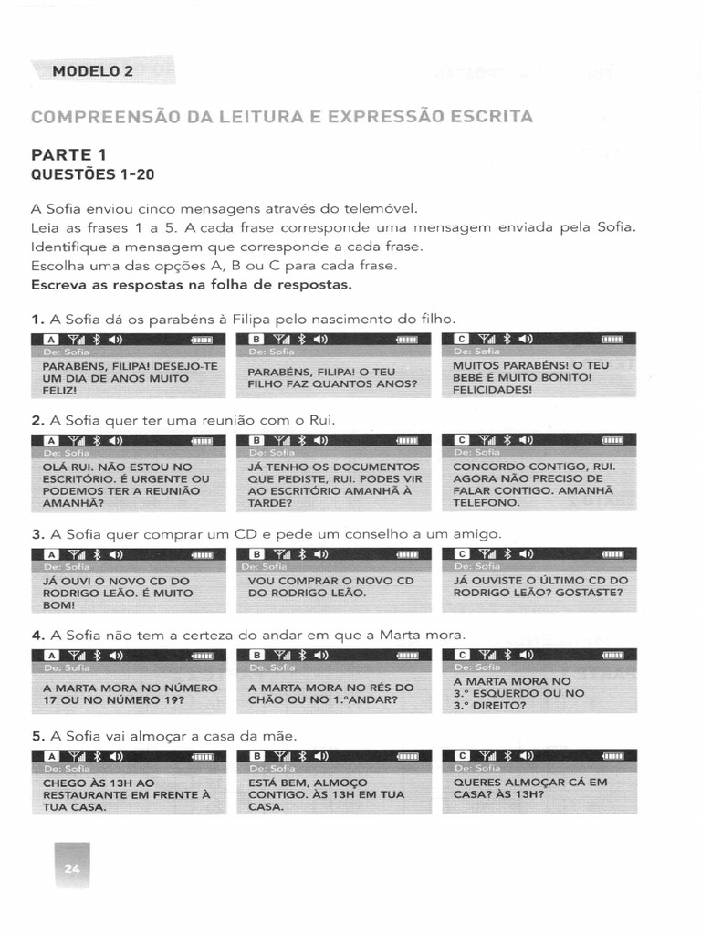 Exame CIPLE Modelo 2 | PDF