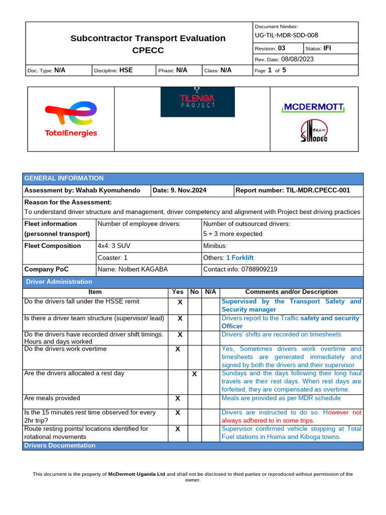 Site Transport Evaluation CPECC | PDF