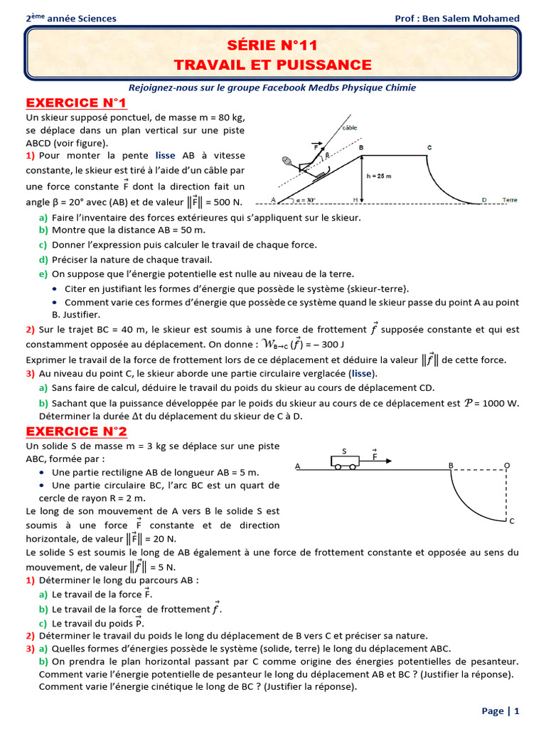 Travail Et Puissance | PDF | Poids | Masse