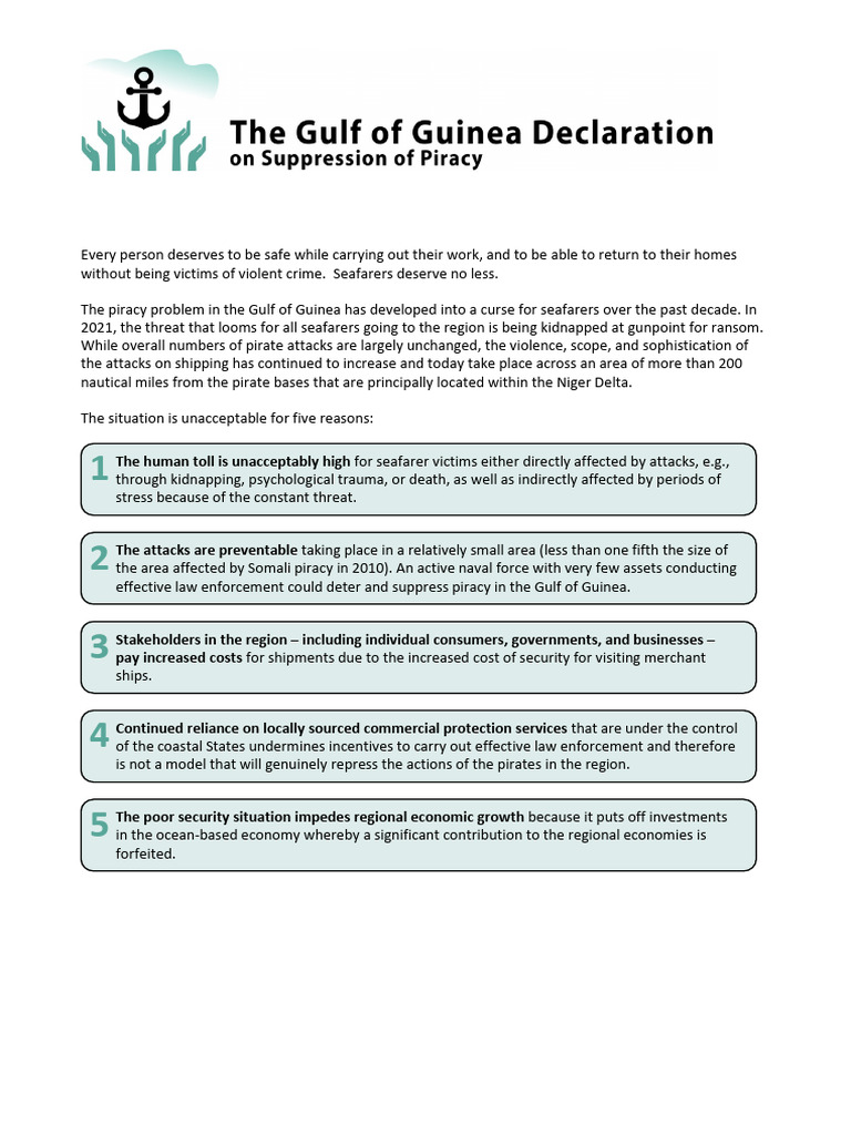 GoG_Declaration | PDF | Piracy | Water Transport