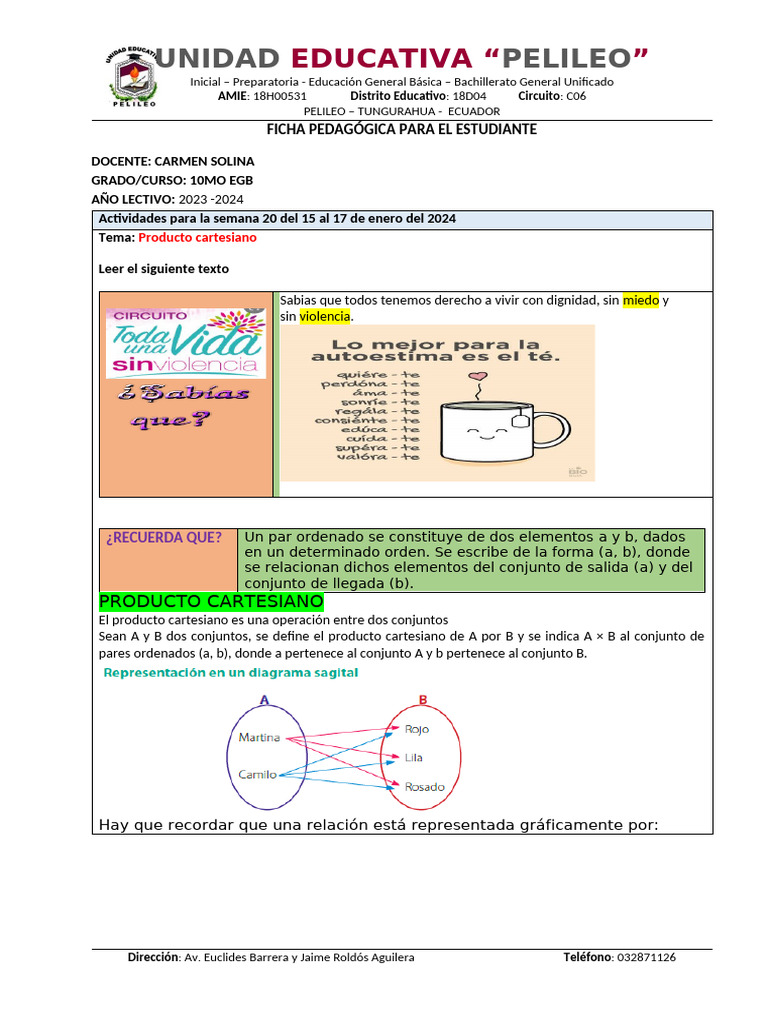 Ficha Decimo B 17 Enero | PDF | Conceptos matemáticos | Matemáticas