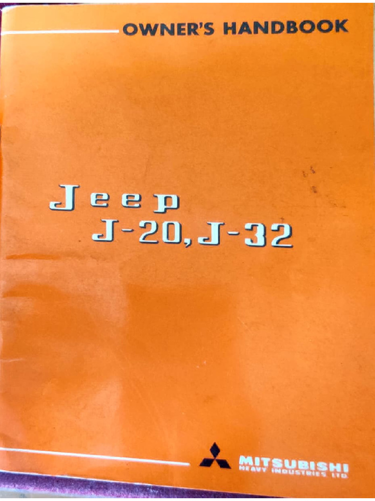 Mitsubishi Jeep J20 | J24 Owners Hand Book | PDF