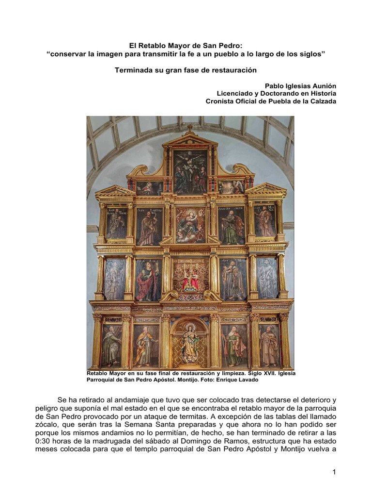 El Retablo Mayor de San Pedro | PDF | Juan el apóstol