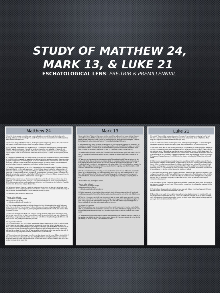 Matthew 24 Study | PDF | Jesus | Gospel Of Matthew