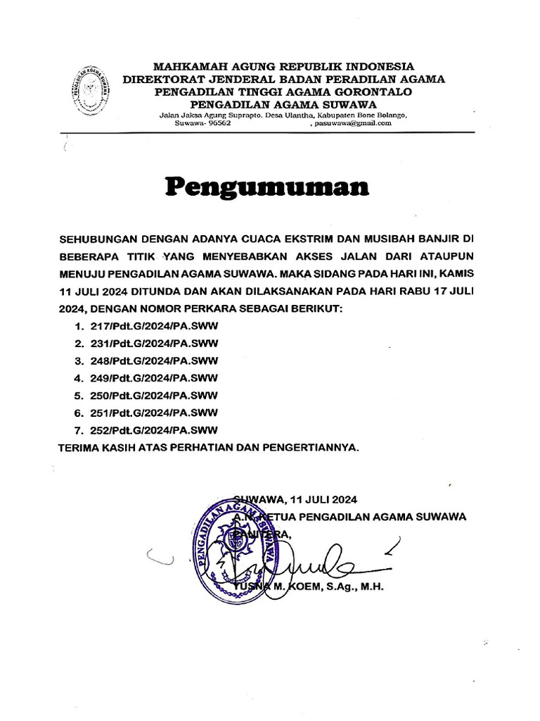 PENGUMUMAN | PDF