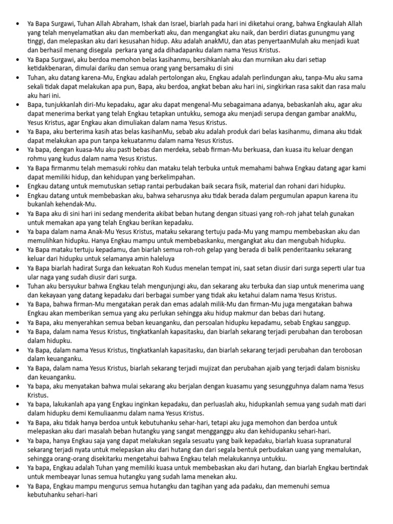 Doa Bapa Abraham | PDF