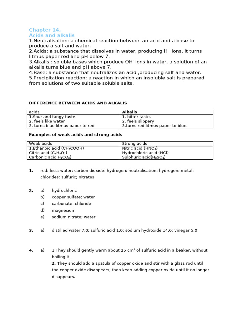 Acids, Alkalis, and Neutralization Explained | PDF | Acid | Salt ...