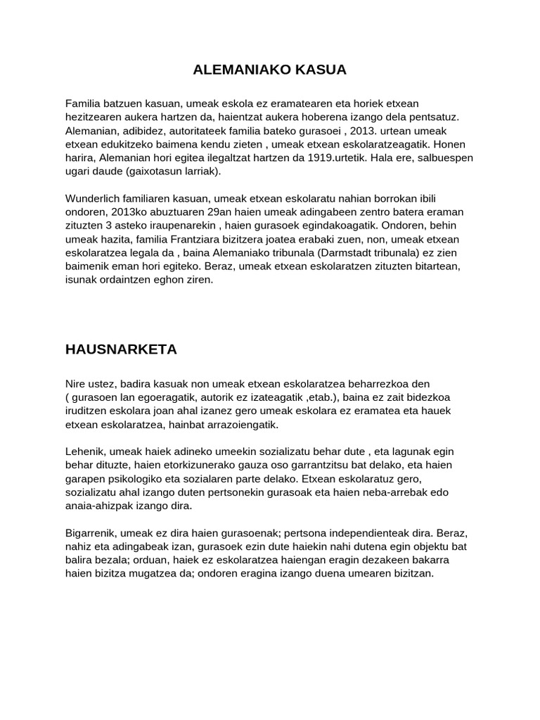 ALEMANIAKO KASUA - AimarGarzón | PDF