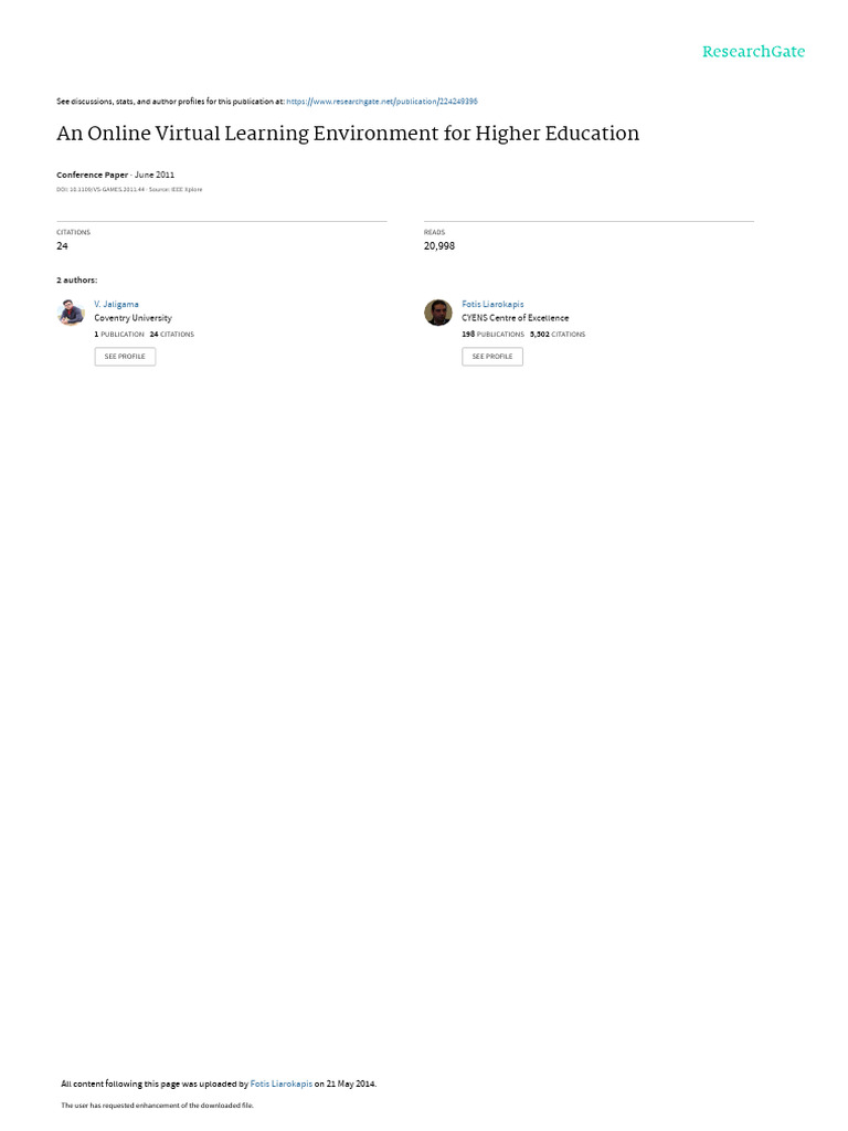 An_Online_Virtual_Learning_Environment_for_Higher_ | PDF | Virtual ...