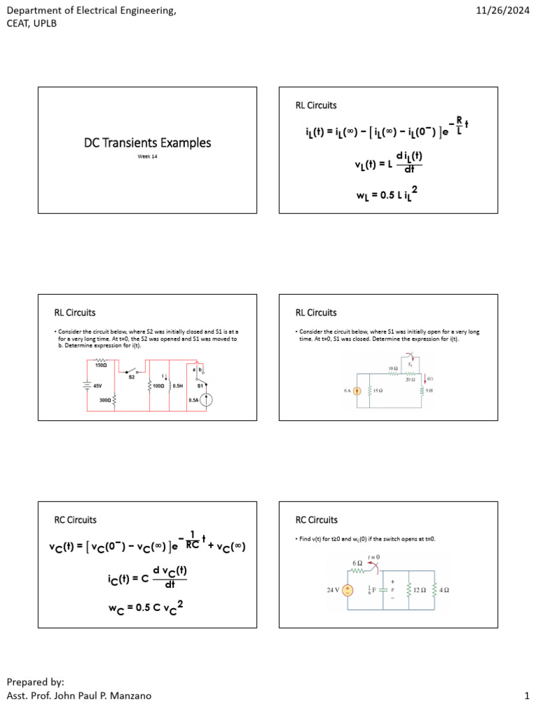 DC-Transients-Analysis-Short-Version-24-25-1S | PDF | Damping | Analog ...