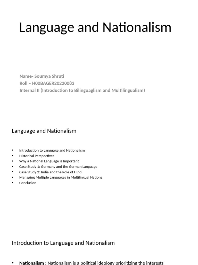 Language and Nationalism | PDF | Nationalism | Multilingualism