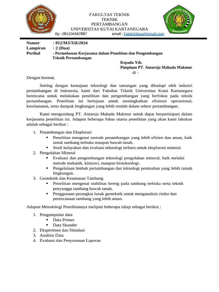 Surat Resmi serli | PDF