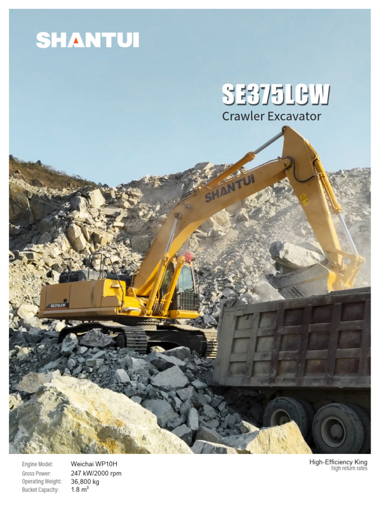 Shantui SE375LCW Excavator en | PDF | Engines | Pump