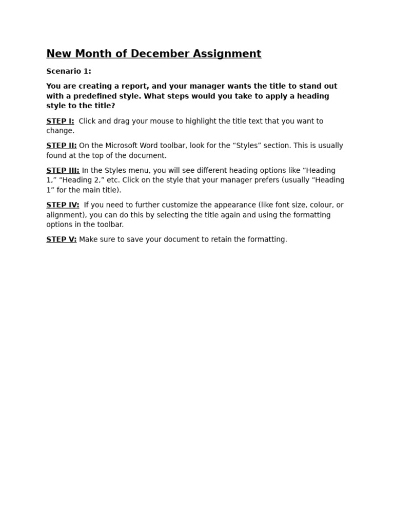 Microsoft Word Formatting Guide | PDF | Microsoft Excel | Microsoft Word