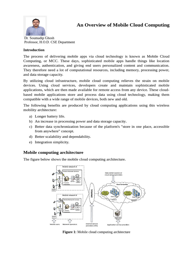 An Overview of Mobile Cloud Computing | PDF | Cloud Computing | Mobile App