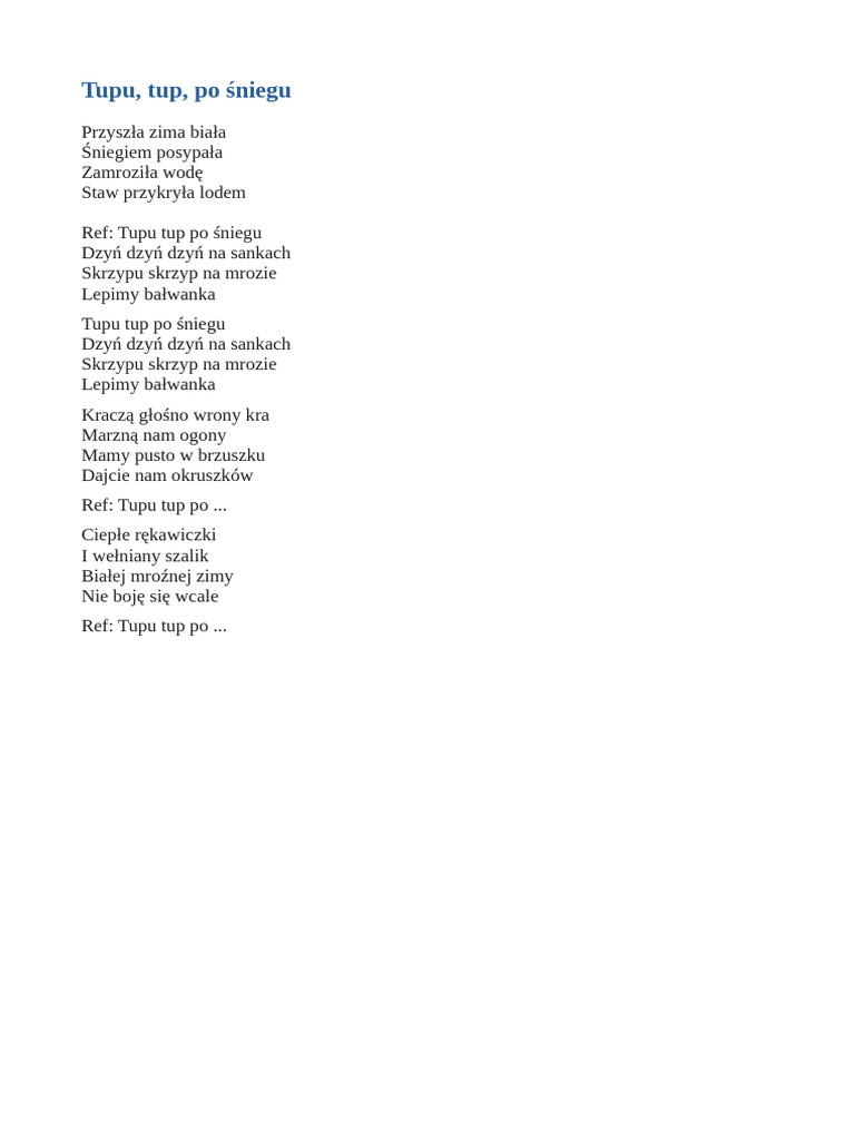 Tupu Tup Po Śniegu | PDF