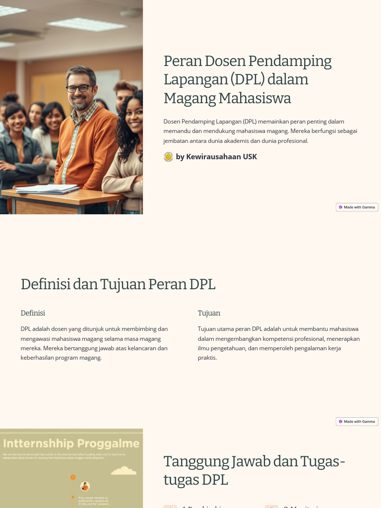 Peran Dosen Pendamping Magang Mahasiswa | PDF